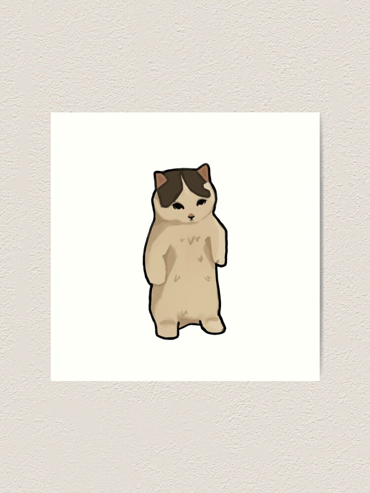 "standing cat meme " Art Print by alexadani | Redbubble
