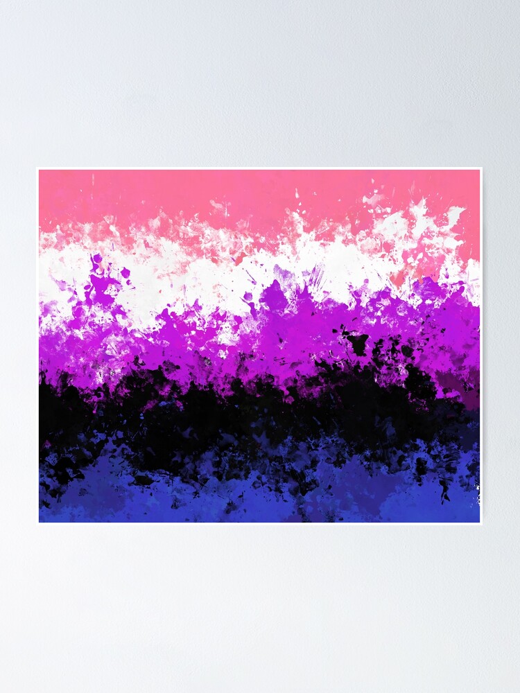 "Genderfluid Paint Splatter Pride Flag" Poster by Quinn-Draws | Redbubble
