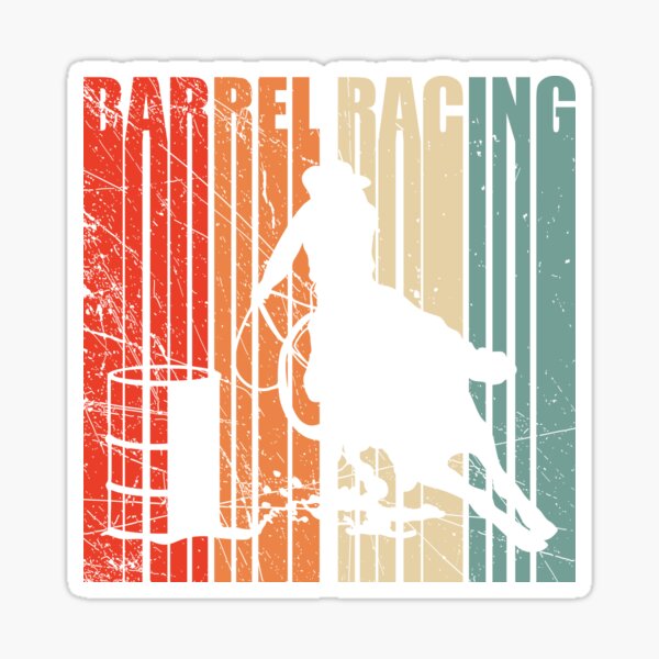 "Retro Vintage Sunset Funny Barrel Racing Gift for Rodeo Lover" Sticker ...