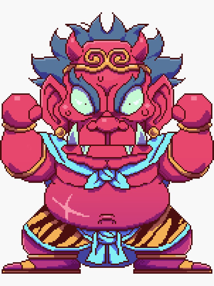 "Red Oni" Sticker for Sale by endofdaysonmars | Redbubble