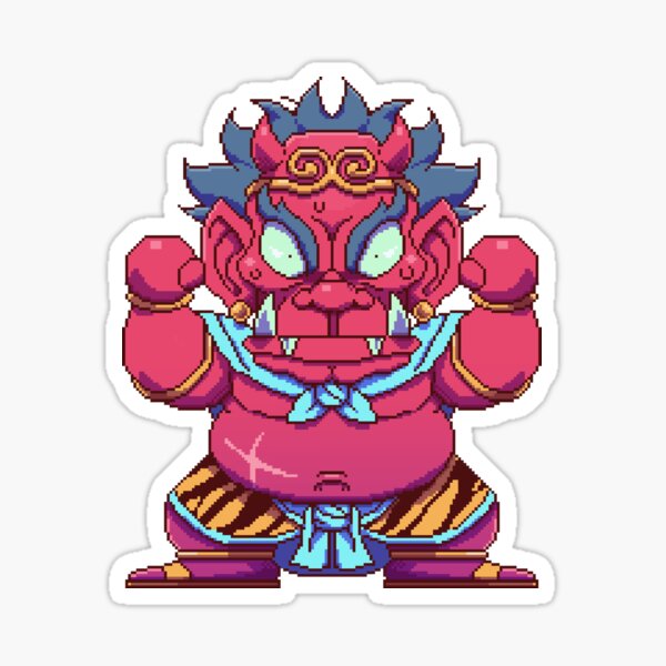 "Red Oni" Sticker for Sale by endofdaysonmars | Redbubble