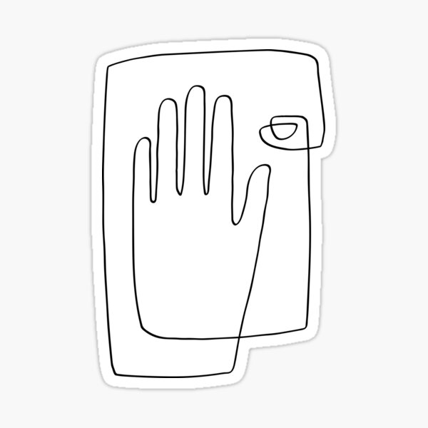 "Abstract Half Hidden Face - One Line Art" Sticker for Sale by ...
