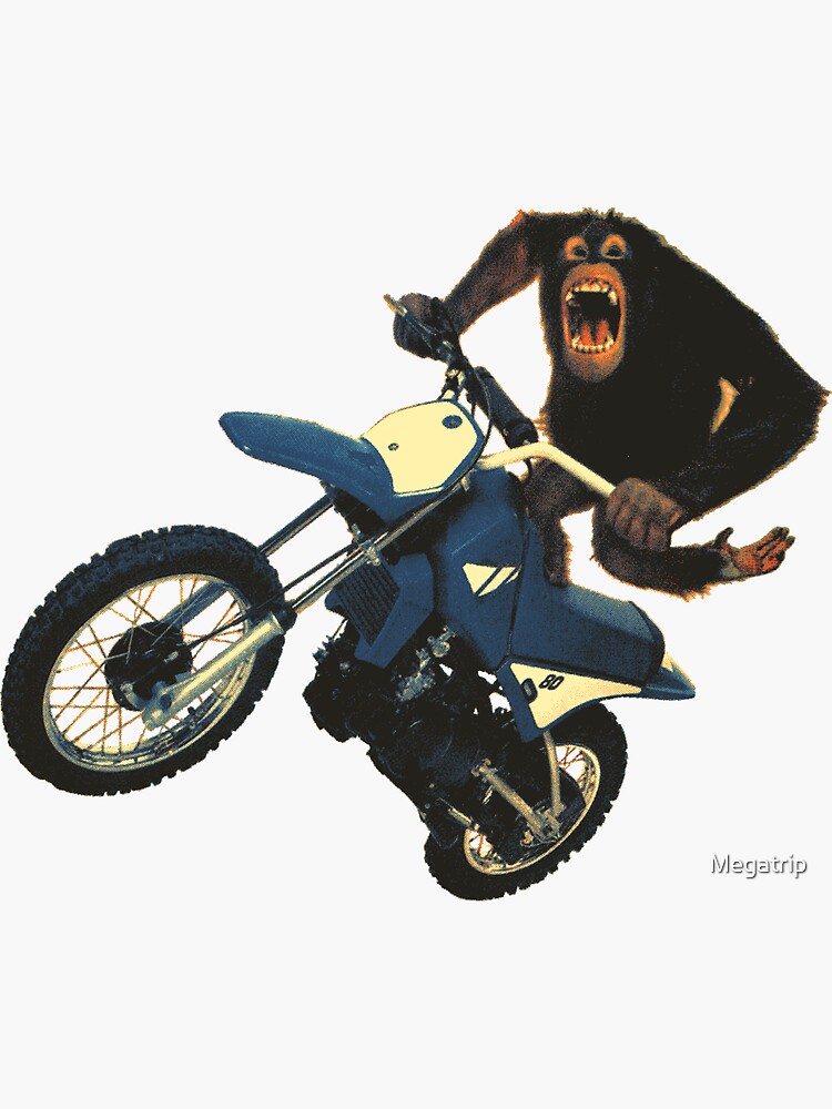 "Monkey on a Dirt Bike" Sticker for Sale by Megatrip | Redbubble