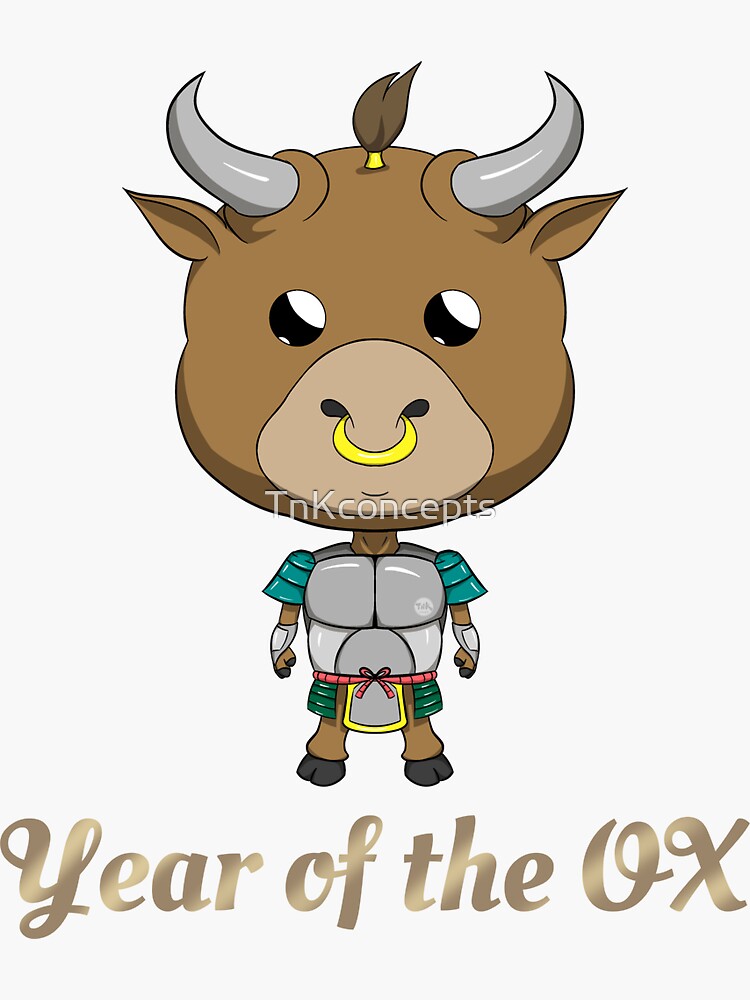 "Year of the OX - Armored Chibi" Sticker by TnKconcepts | Redbubble