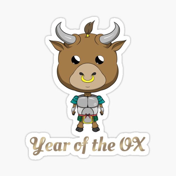 "Year of the OX - Armored Chibi" Sticker by TnKconcepts | Redbubble