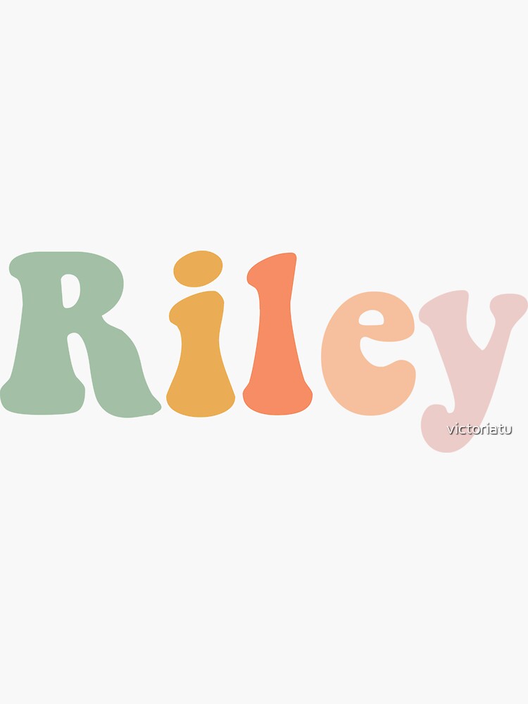 "Riley Name Bubble Letters" Sticker for Sale by victoriatu | Redbubble