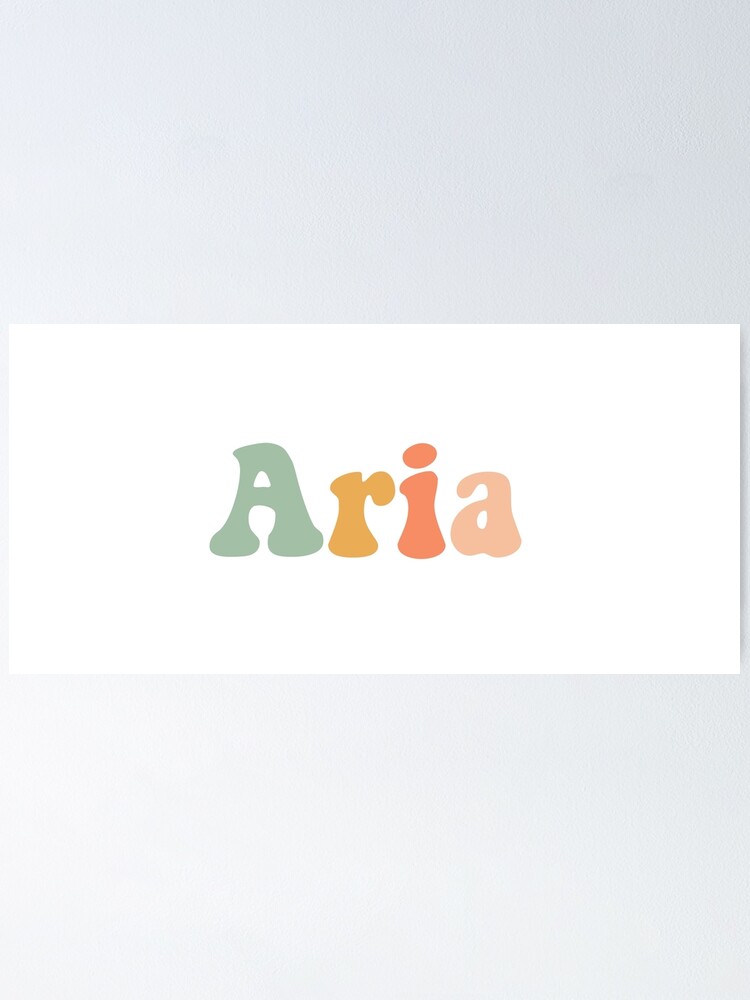 "Aria Name Bubble Letters" Poster for Sale by victoriatu | Redbubble