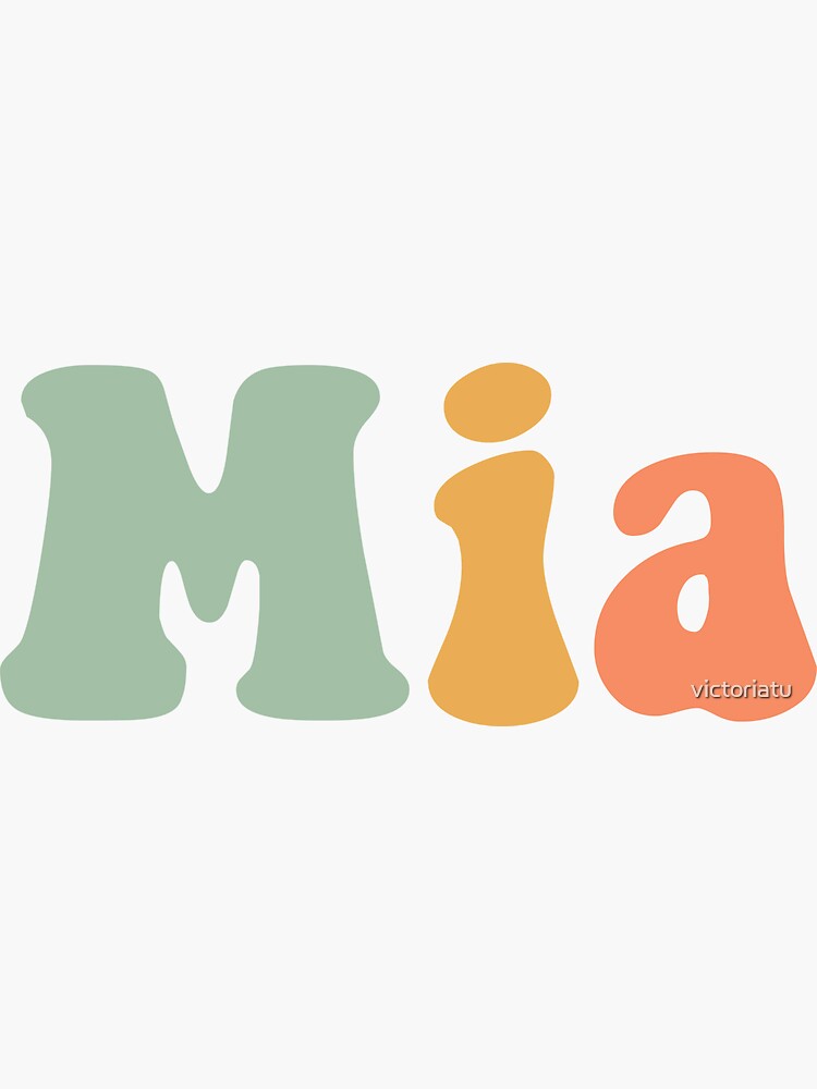"Mia Name Bubble Letters " Sticker for Sale by victoriatu | Redbubble