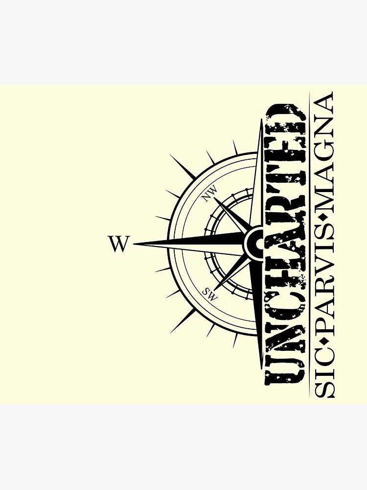 "Uncharted - Sic Parvis Magna Design 2 with Compass" Photographic Print ...