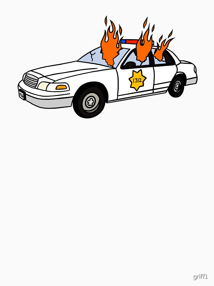 "ACAB Cop Car on Fire" T-shirt for Sale by griff1 | Redbubble | acab t ...