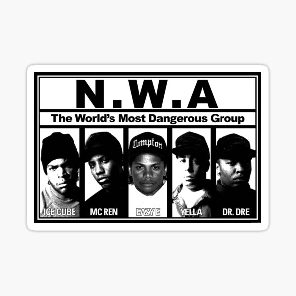"N.W.A " Sticker for Sale by Drasmo | Redbubble