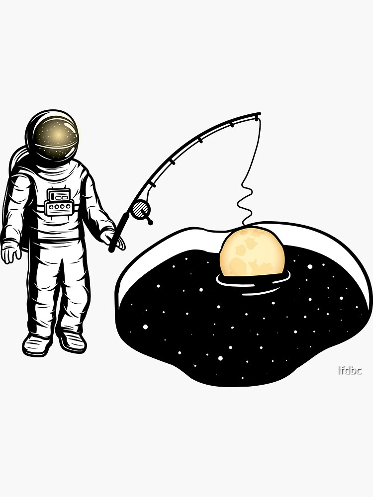 "Astronaut moon galaxy fisher" Sticker by lfdbc | Redbubble