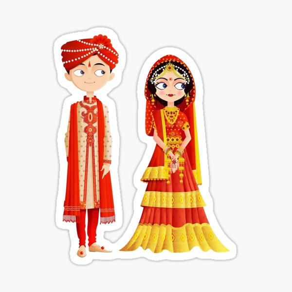 "marriage indian couple" Sticker for Sale by srijani2015 | Redbubble