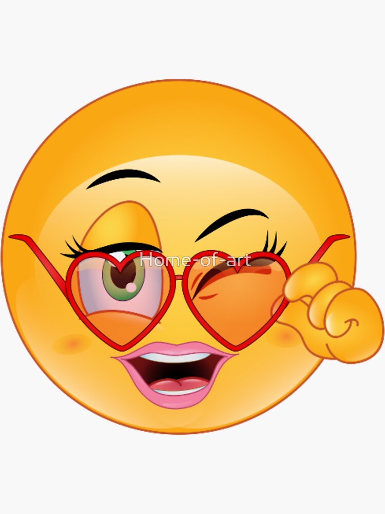"Emoticon Flirty Smiley Love Flirting" Sticker for Sale by Home-of-art ...