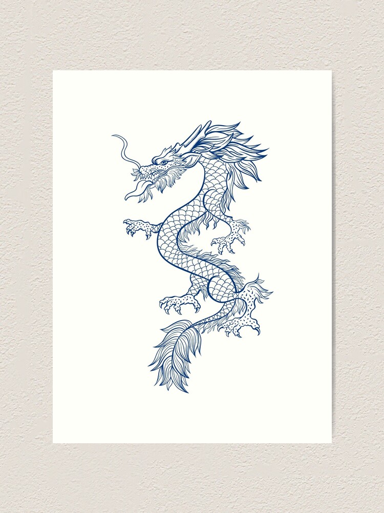 "Poster, poster, drawing | Blue Dragon" Art Print by Lapetiteredac ...