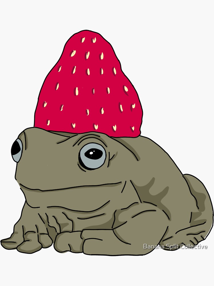 "Strawberry Frog " Sticker for Sale by mikrofonias | Redbubble