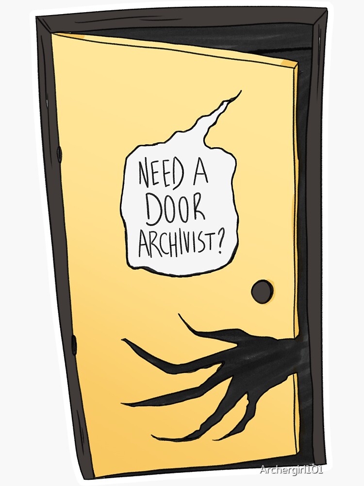 "TMA The spiral 'Need A Door Archivist?' - the magnus archives" Sticker ...
