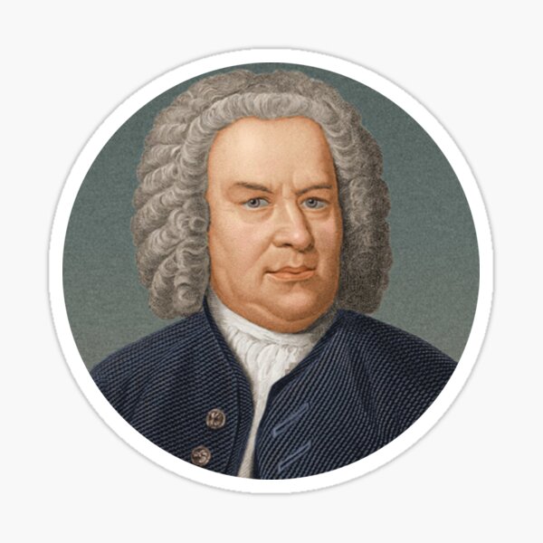"Johann Sebastian Bach" Sticker for Sale by tree-of-sorts | Redbubble