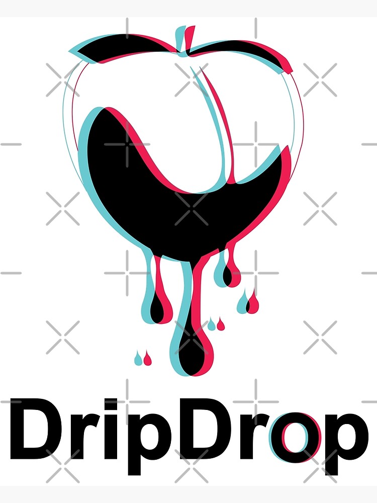 "Peach Drip Drop Black" Poster by BlackCoffeeCake | Redbubble
