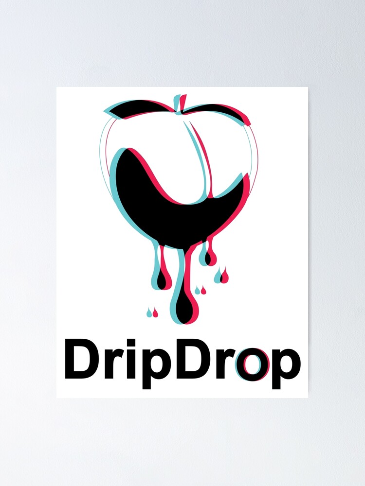 "Peach Drip Drop Black" Poster by BlackCoffeeCake | Redbubble