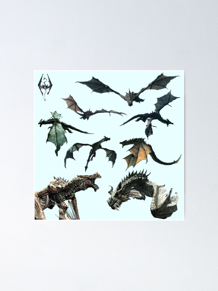 "Flying Dragon - Group of Dragons Flying" Poster for Sale by farmer ...