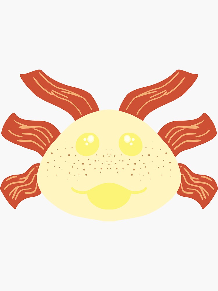 "Savory Bacon and Fried Egg Axolotl" Sticker by VODkmw | Redbubble