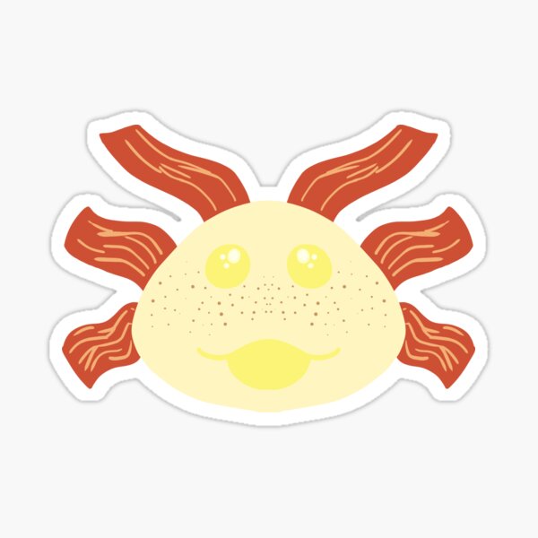 "Savory Bacon and Fried Egg Axolotl" Sticker by VODkmw | Redbubble