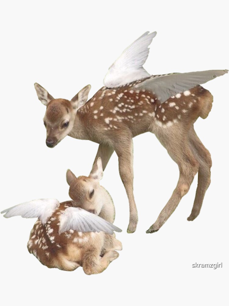"angel deer" Sticker for Sale by skramzgirl | Redbubble