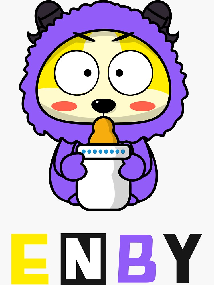 "Cute Baby Enby Character (Non-Binary)" Sticker by safwanroslan | Redbubble