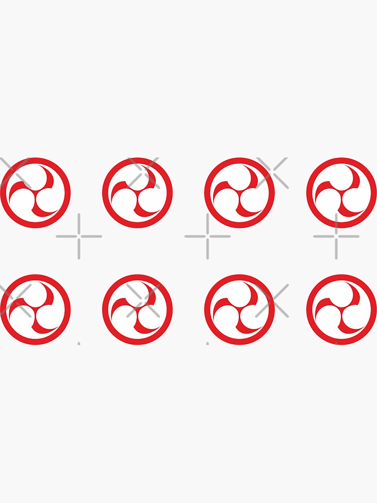 "Uesugi Kamon/Mon White/Red" Sticker by JollyImp | Redbubble