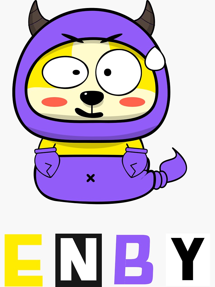 "Cute Enby Character (Non-Binary)" Sticker for Sale by safwanroslan ...