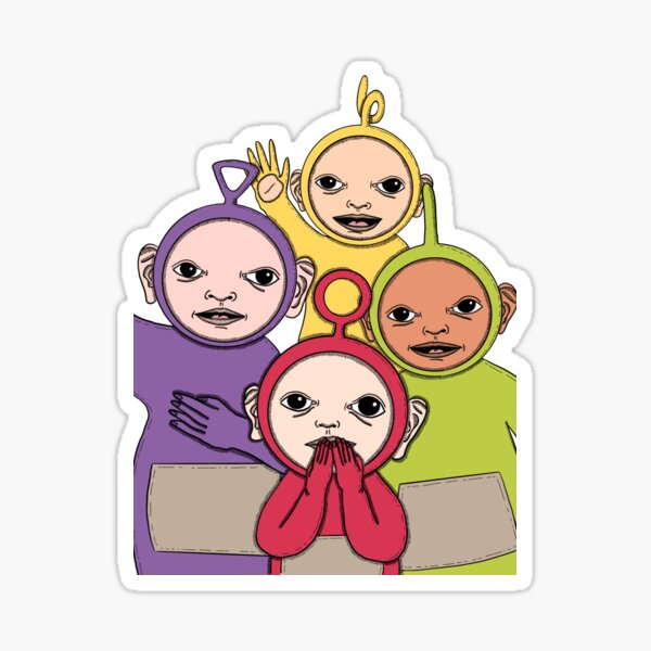 "Teletubbies" Sticker for Sale by frontfacingduck | Redbubble
