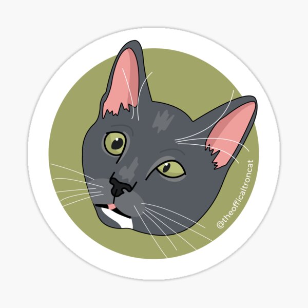 "The Official Tron Cat Logo" Sticker by Raisinloverr | Redbubble