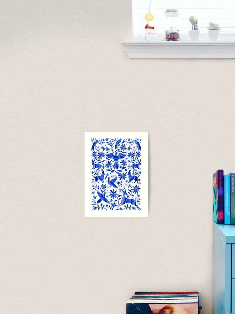 "Mexican Otomi Design in Blue" Art Print by Akbaly | Redbubble