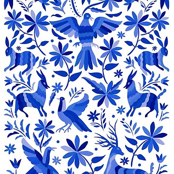 "Mexican Otomi Design in Blue" Art Print by Akbaly | Redbubble