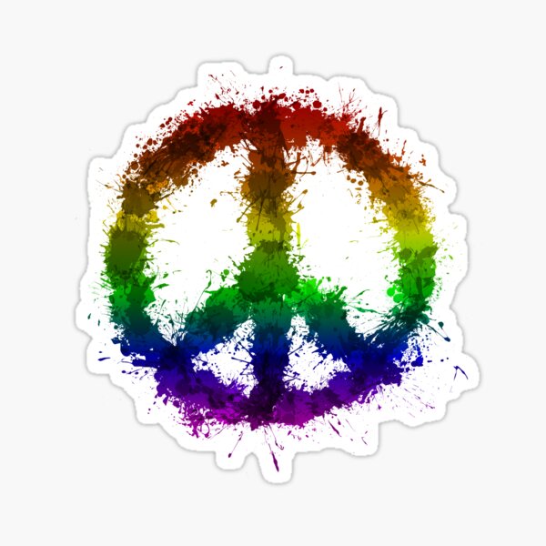 "Rainbow Ink Splatter Peace sign" Sticker by jc007 | Redbubble
