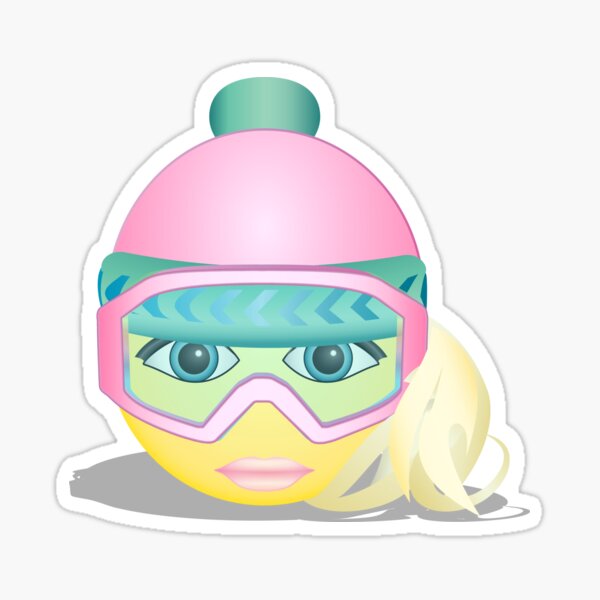 "Skier Smiley" Sticker for Sale by SolomonDonkor | Redbubble