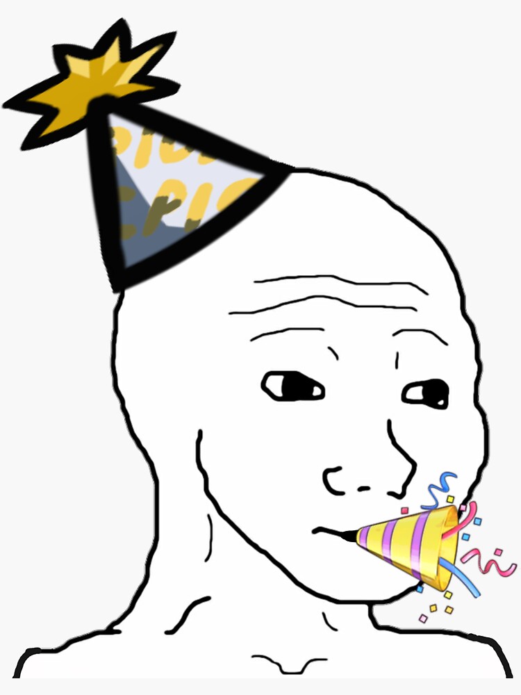 "Party wojak" Sticker for Sale by marjard | Redbubble