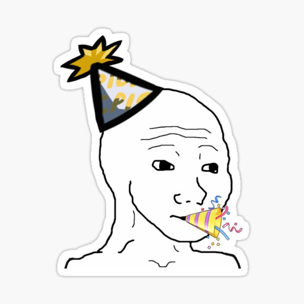 "Party wojak" Sticker for Sale by marjard | Redbubble