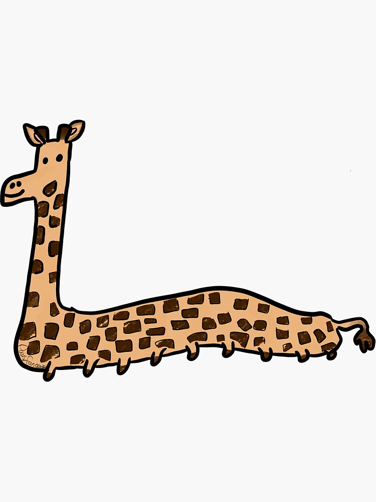 "Caterpillar Giraffe" Sticker by HorseflyHab | Redbubble