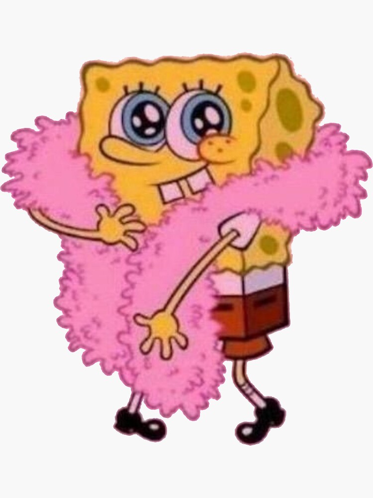 "Cute pink spongeBob" Sticker for Sale by peternorstroom | Redbubble