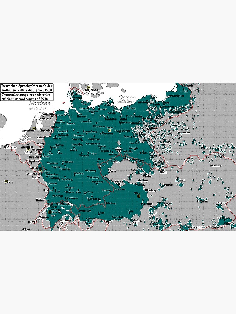"Map of German Language Areas, 1910" Poster by edsimoneit | Redbubble