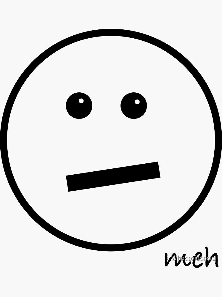"Meh Face Emoji - Oversized on Green" Sticker by Whoopsidoodle | Redbubble