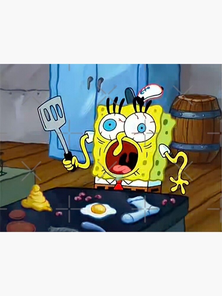 "Spongebob in the Kitchen" Sticker for Sale by lazy-john | Redbubble
