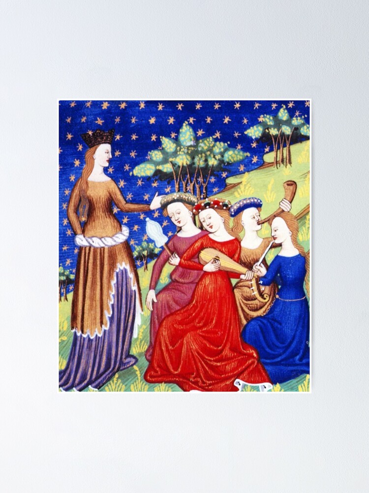 "Medieval princess and women playing music" Poster by Readandburied ...