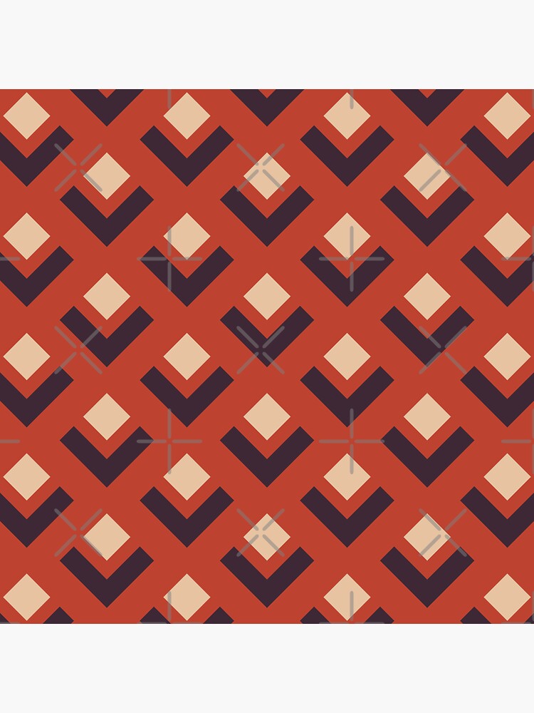 "Retro 60s Terracotta Geo " Sticker by Studio2point9 | Redbubble