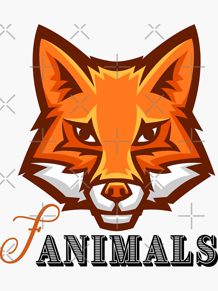 "Serious looking fox face " Sticker by Mouhou-art | Redbubble