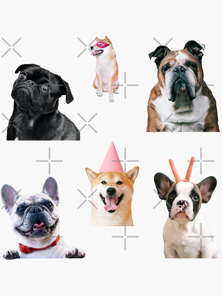 "Cute Dogs Sticker Pack, Dog Stickers Puppy Stickers" Sticker by JasKei ...