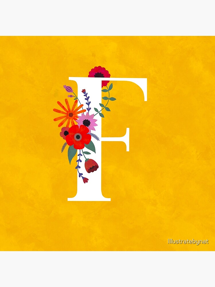 "Floral Monogram Illustrated Letter Art F Initial" Poster for Sale by ...
