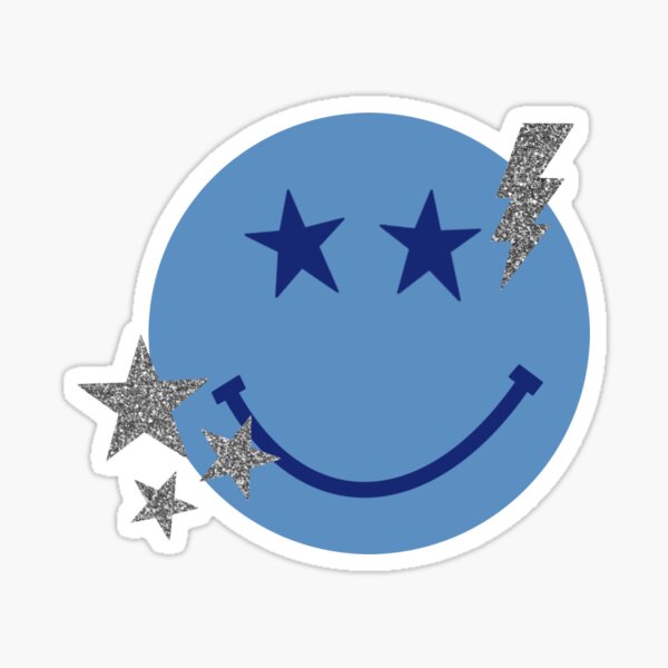 "blue preppy smiley face" Sticker for Sale by maeveamcgregor | Redbubble